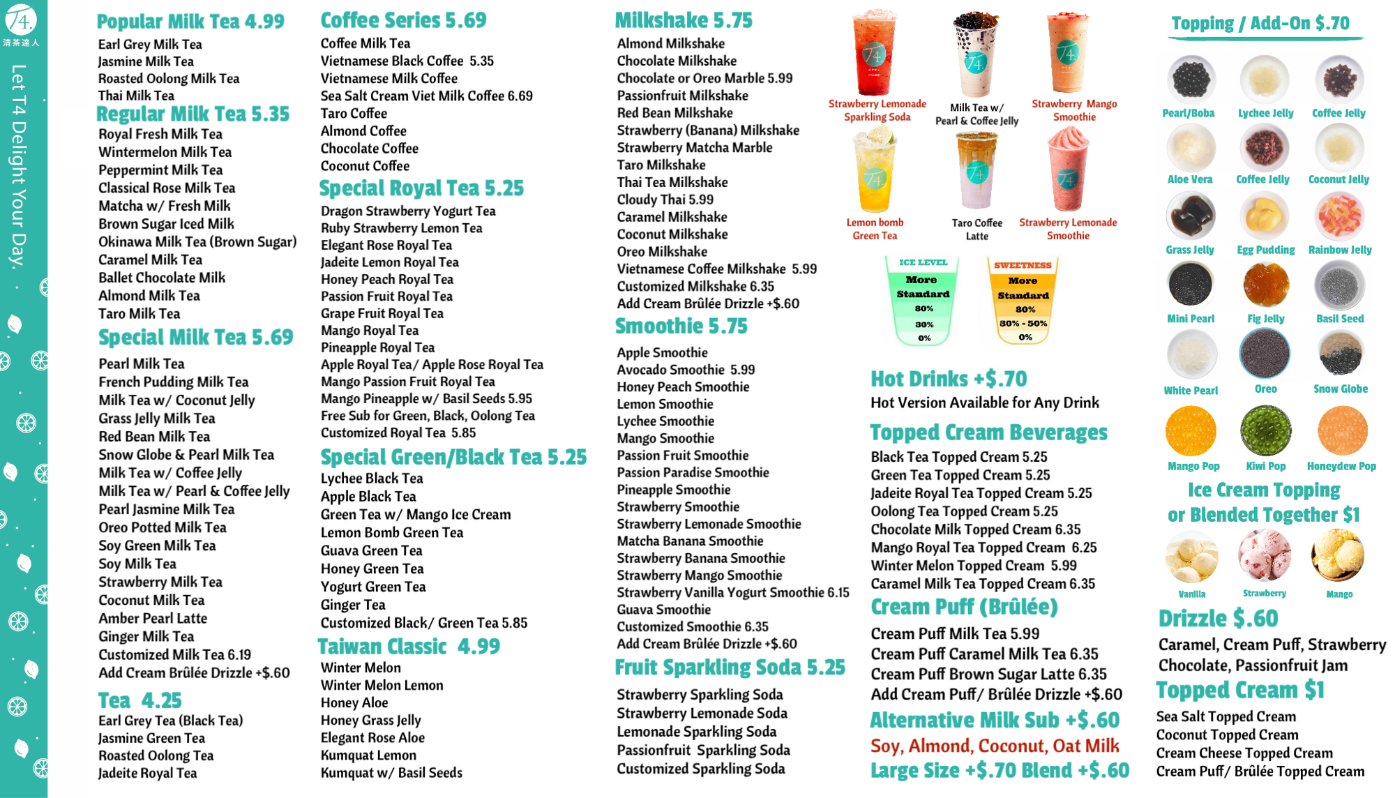 Menu – T4 MODESTO TEA FOR U